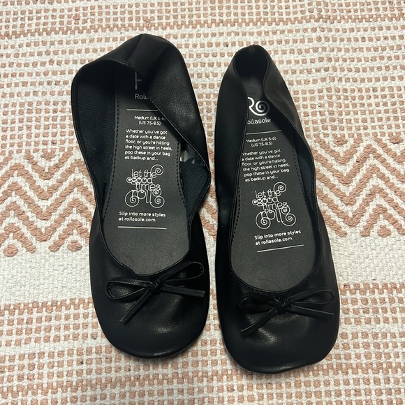 ROLLA'S | Shoes | Nwot Rollasole Back To Black Fold Up Ballet Flats ...